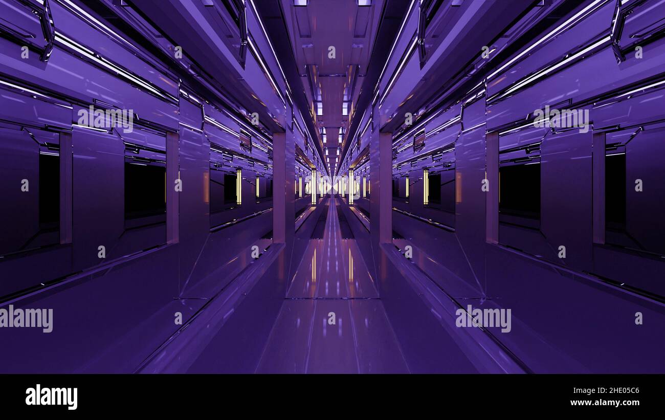 Futuristic labyrinth with violet walls 4K UHD 3D illustration Stock ...