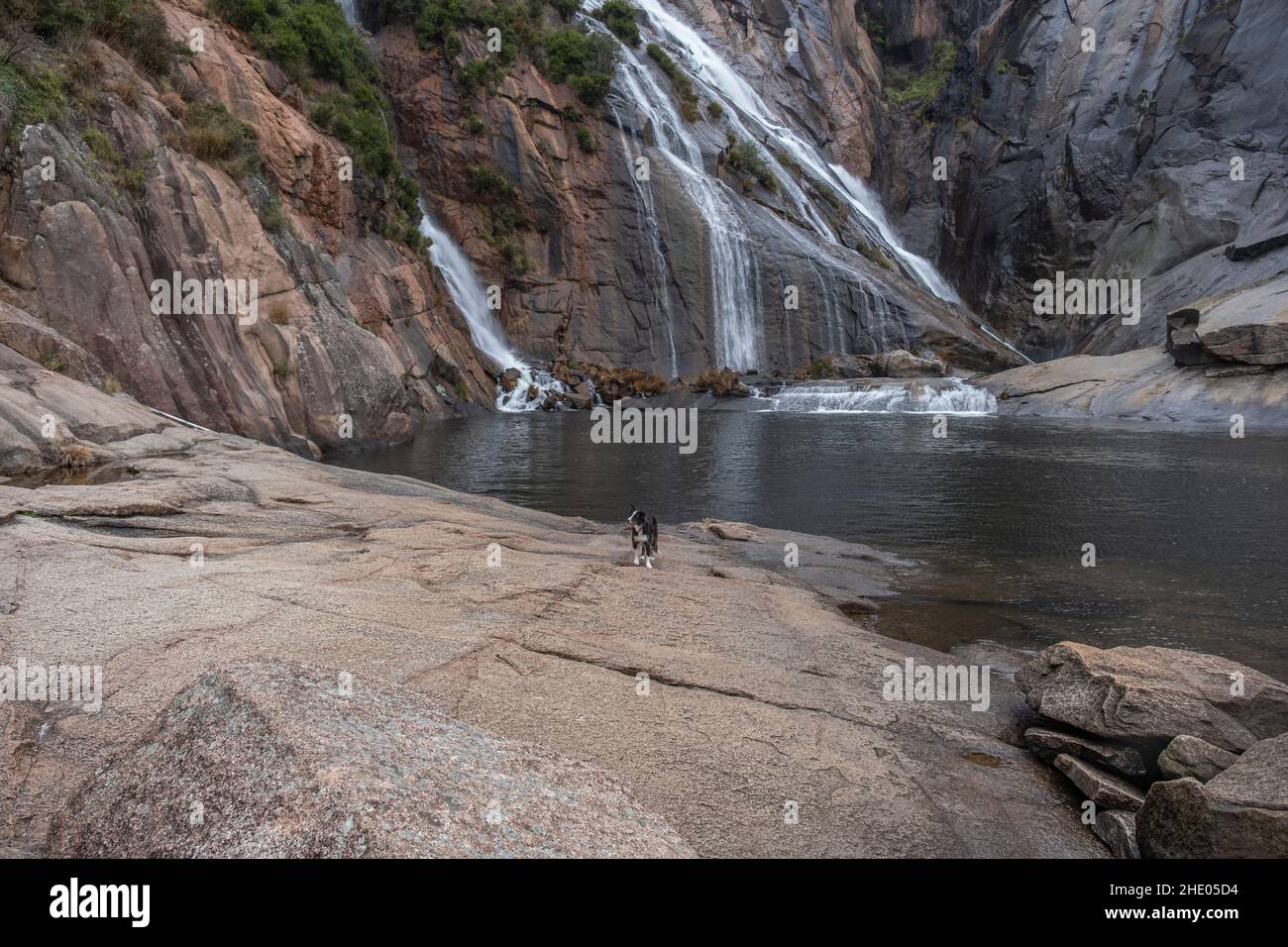 Beautiful view of the Ezaro waterfall in Spain Stock Photo - Alamy