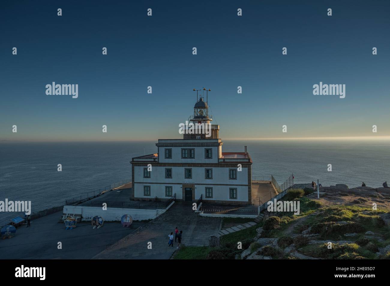 Finisterre lighthouse on the Spanish Atlantic coast, in the Galician ...