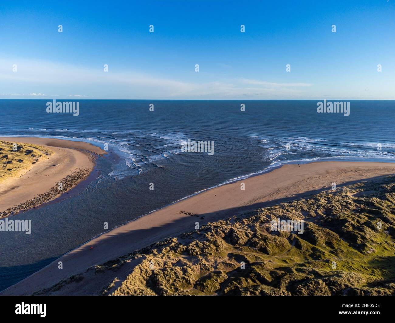 The Ythan Estuary of the River Ythan at Newburgh beach in Aberdeenshire ...