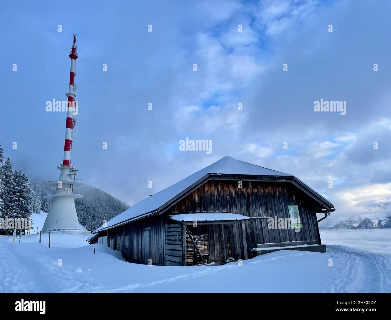 Telecommunication tower in the winter hi-res stock photography and ...