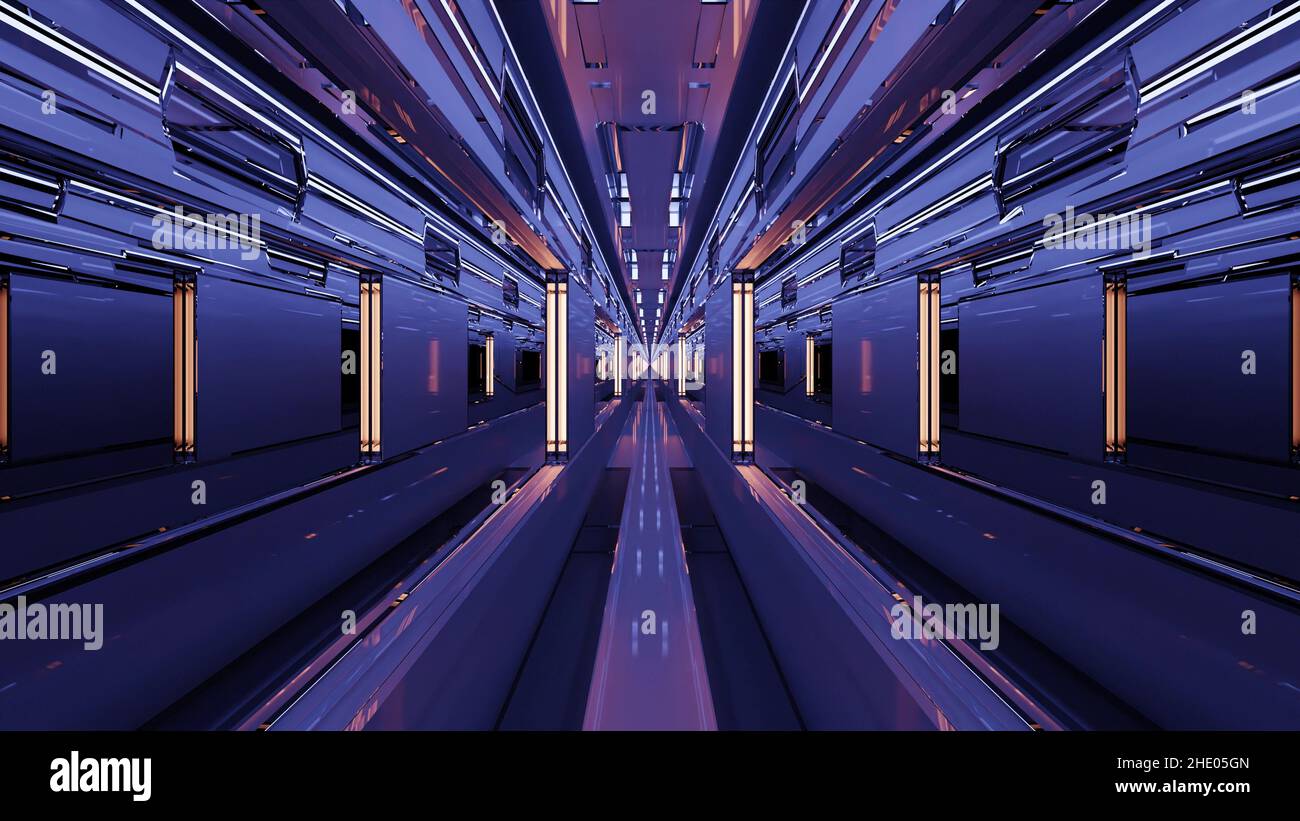 Narrow tunnels of sci fi labyrinth 4K UHD 3D illustration Stock Photo ...