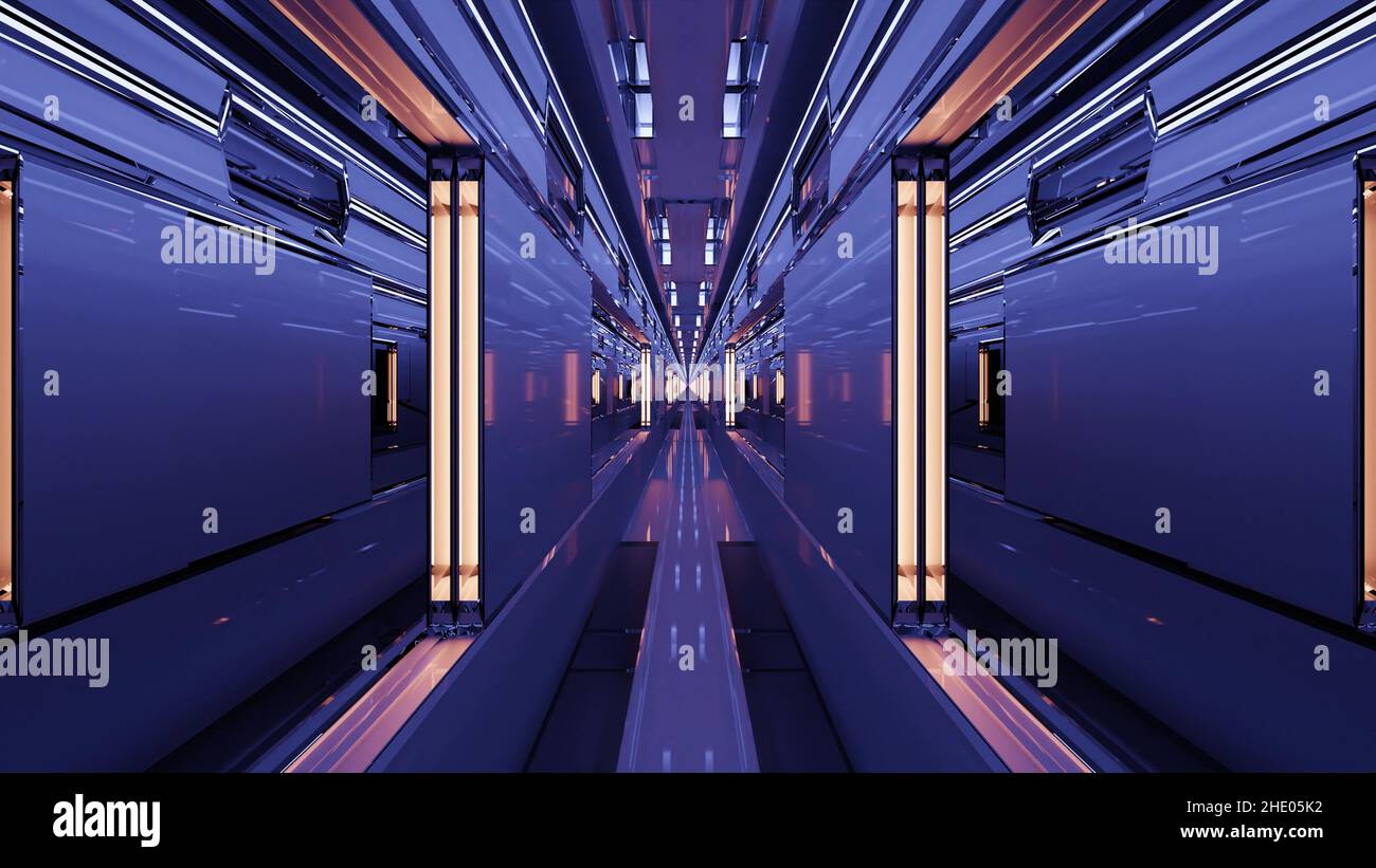 Reflective walls of neon maze 4K UHD 3D illustration Stock Photo - Alamy