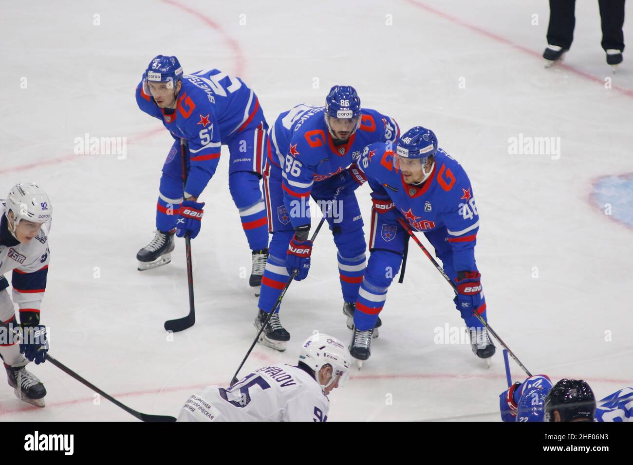 Saint Petersburg, Russia - 07 January 2022: Hockey, KHL 2021-22, SKA v Torpedo. The player of ...
