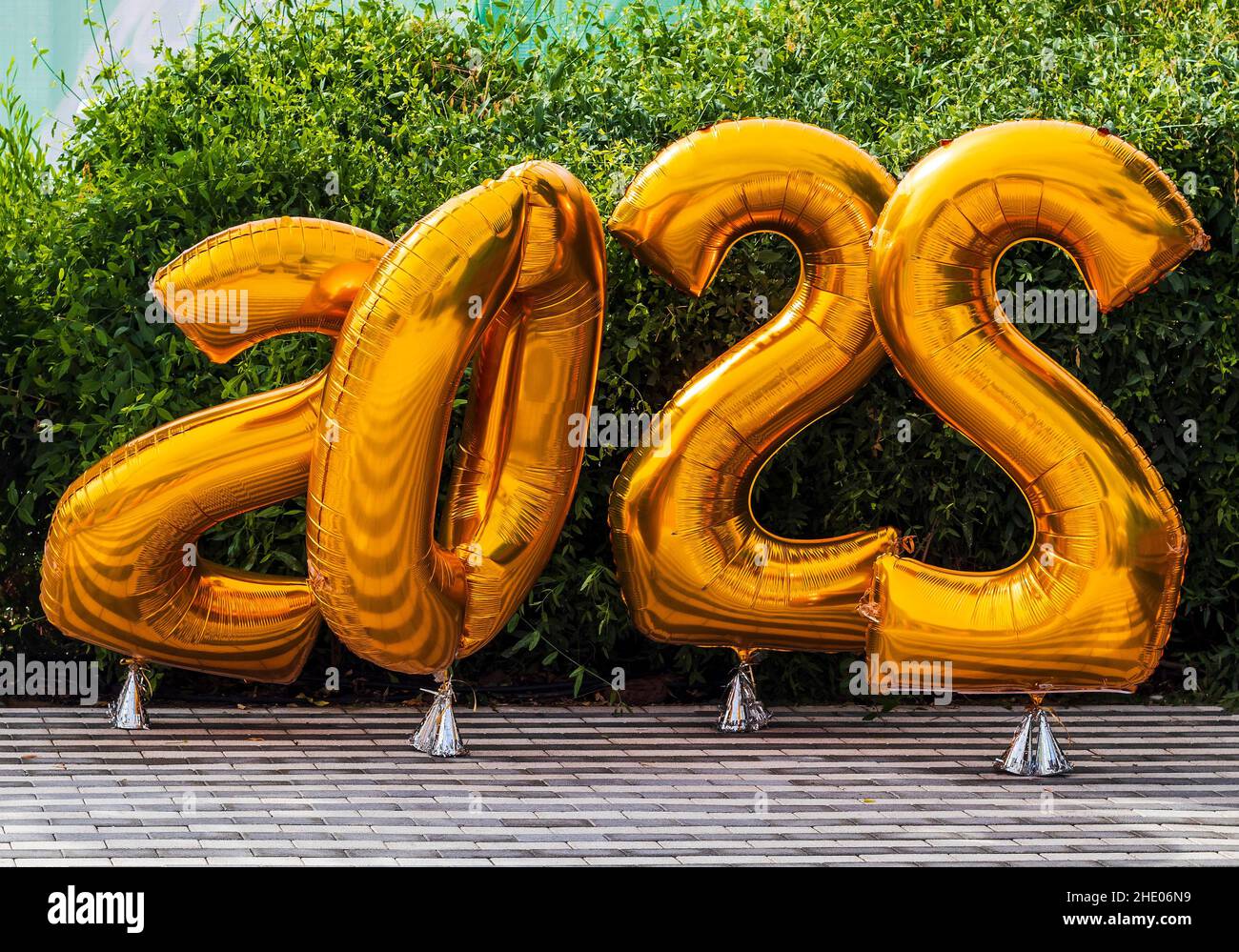 Balloons in shape of 2022 numbers Stock Photo - Alamy