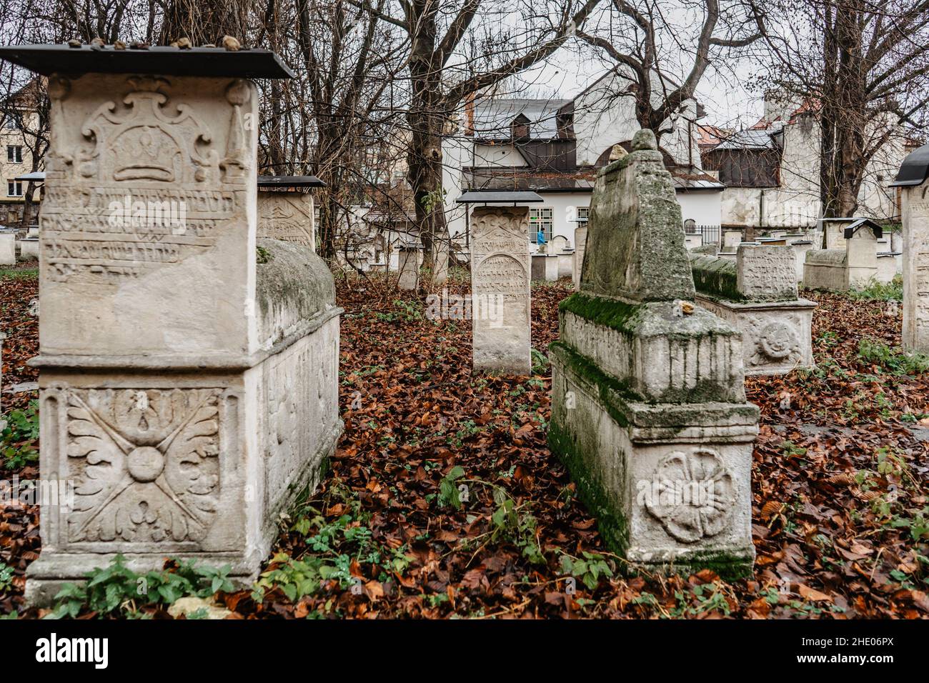 Krakow,Poland-December 19,2021.Old Jewish Cemetery of Krakow known as ...
