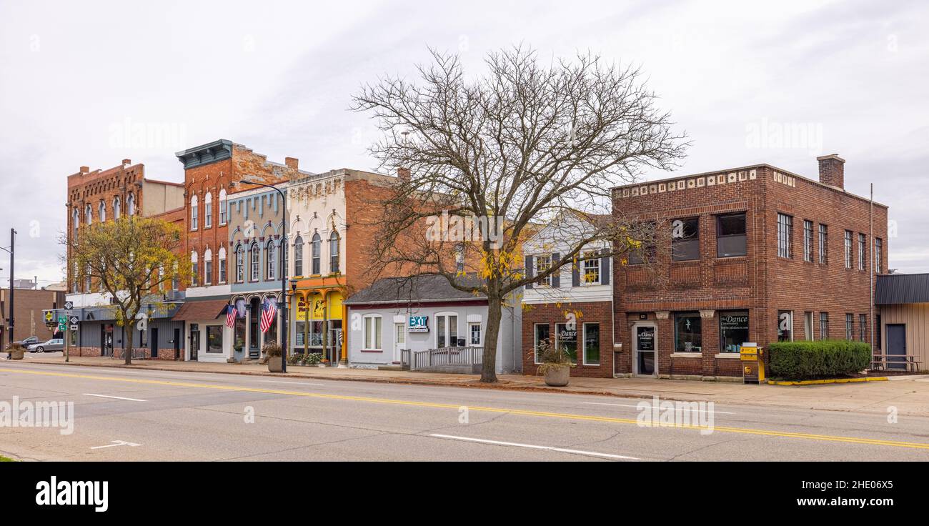 Charlotte, Michigan, USA - October 24, 2021: The Historic business ...