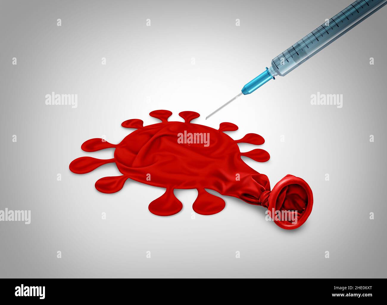 Killing the virus concept and disease control symbol with a vaccine ...