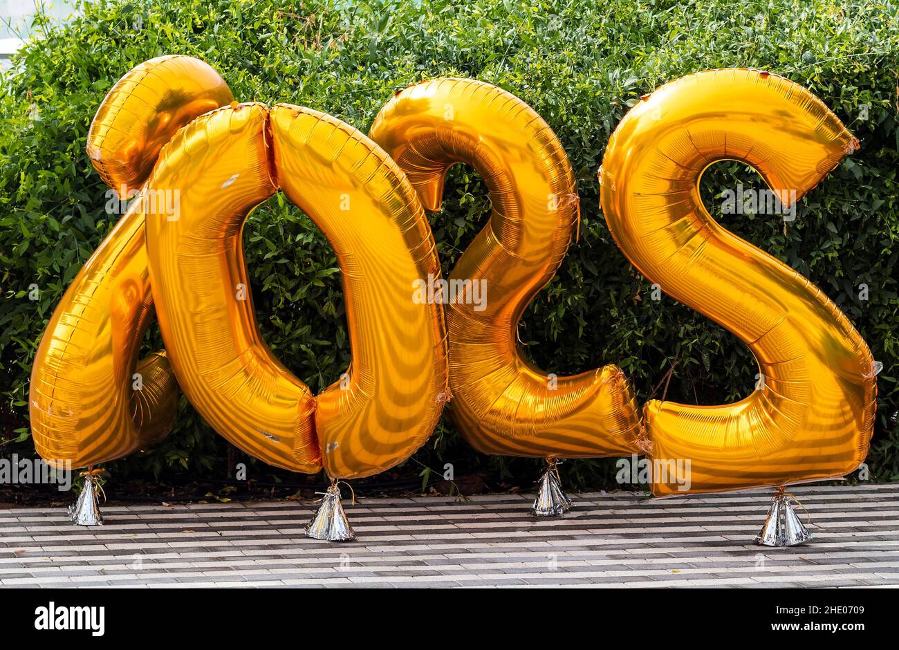 Balloons in shape of 2022 numbers Stock Photo - Alamy