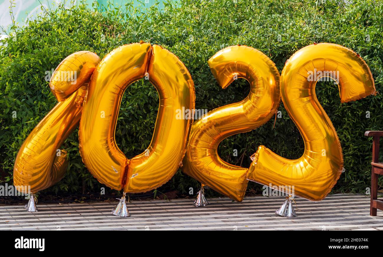Balloons in shape of 2022 numbers Stock Photo - Alamy