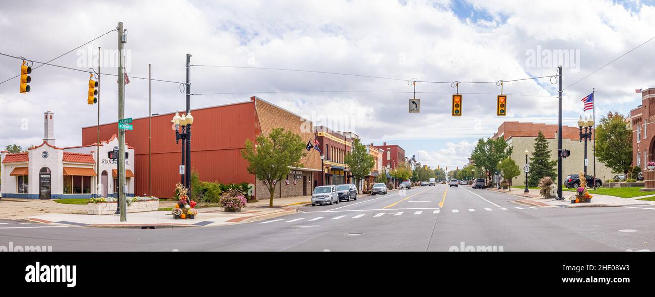Coldwater, Michigan, USA - October 21, 2021: The Historic downtown as ...