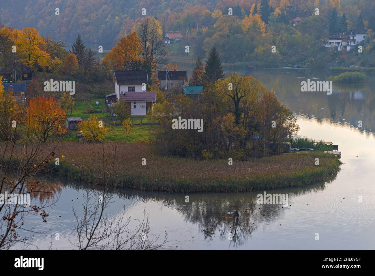 Meander of West Morava River in Serbia Pan Landscape Nature Stock Photo ...