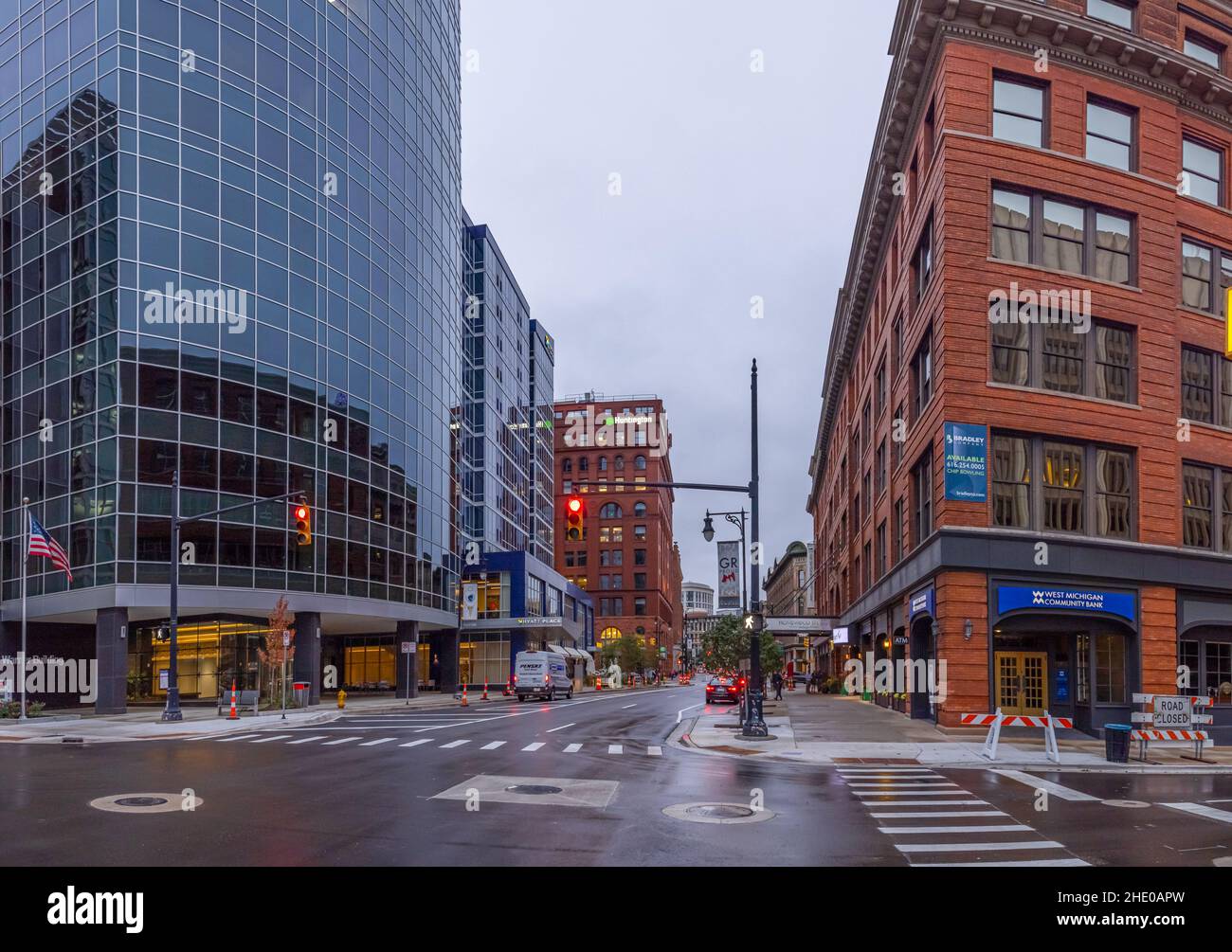 Grand Rapids, Michigan, USA - October 21, 2021: The street view of ...