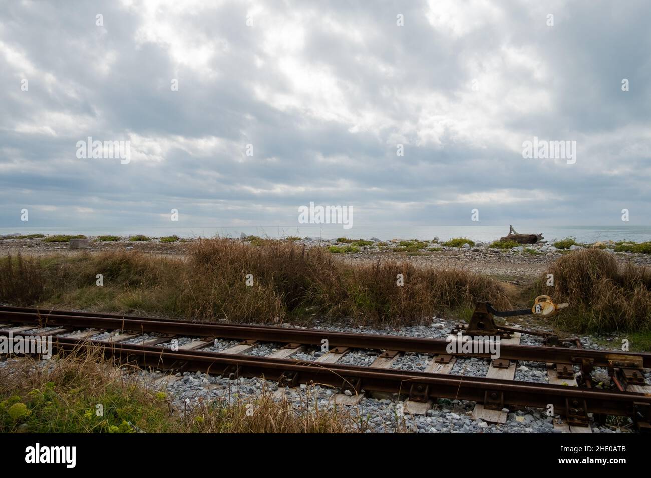 old rust railway tracks close Stock Photo - Alamy