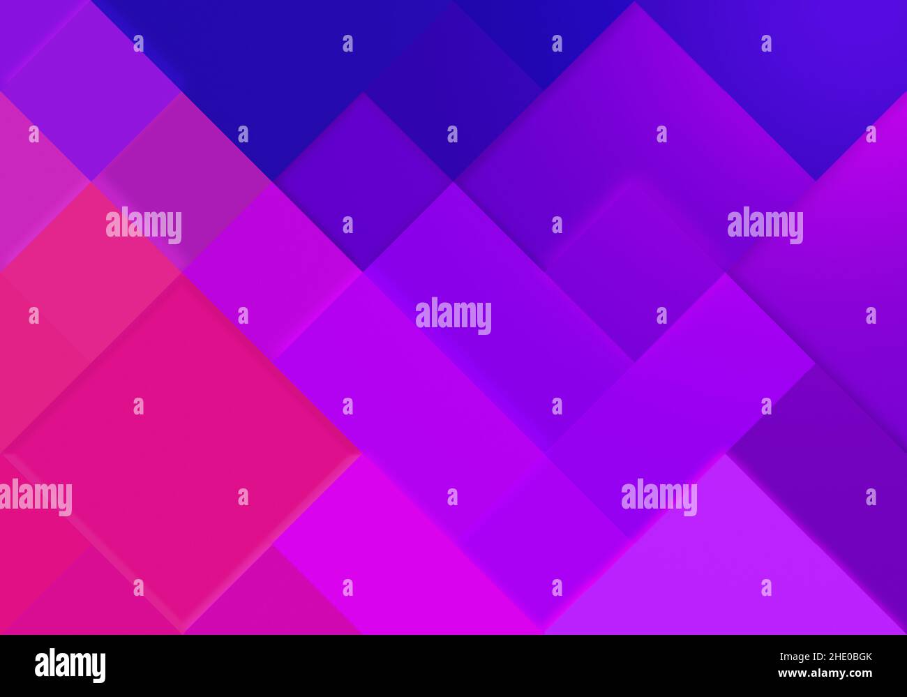 Abstract neon purple, pink and blue diagonal rectangles and triangles ...