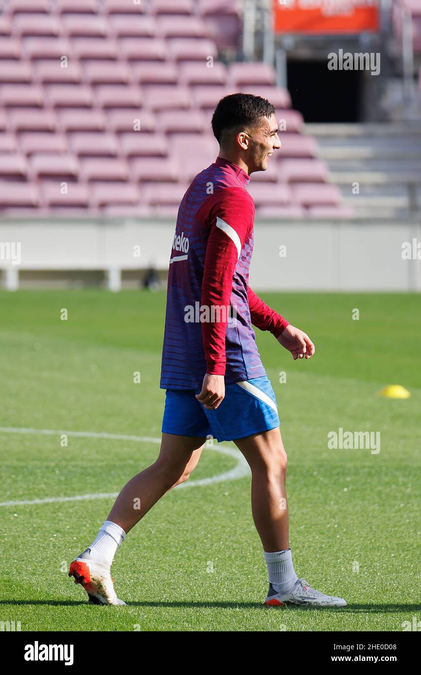 BARCELONA - JAN 3: Ferran Torres in action during a training session at ...