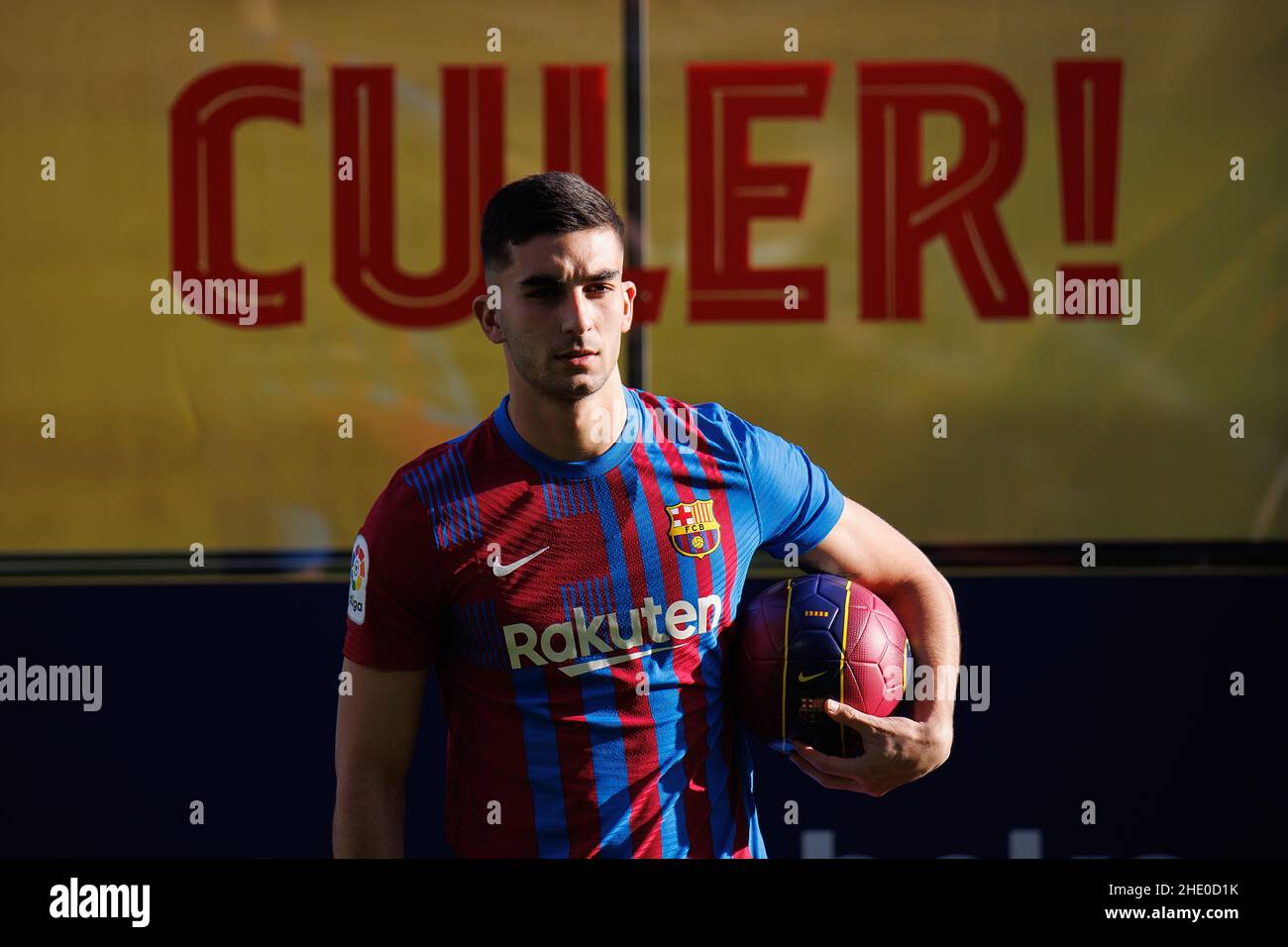 BARCELONA - JAN 3: Ferran Torres in action during the presentation ...