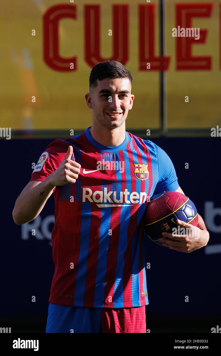 BARCELONA - JAN 3: Ferran Torres in action during the presentation ...