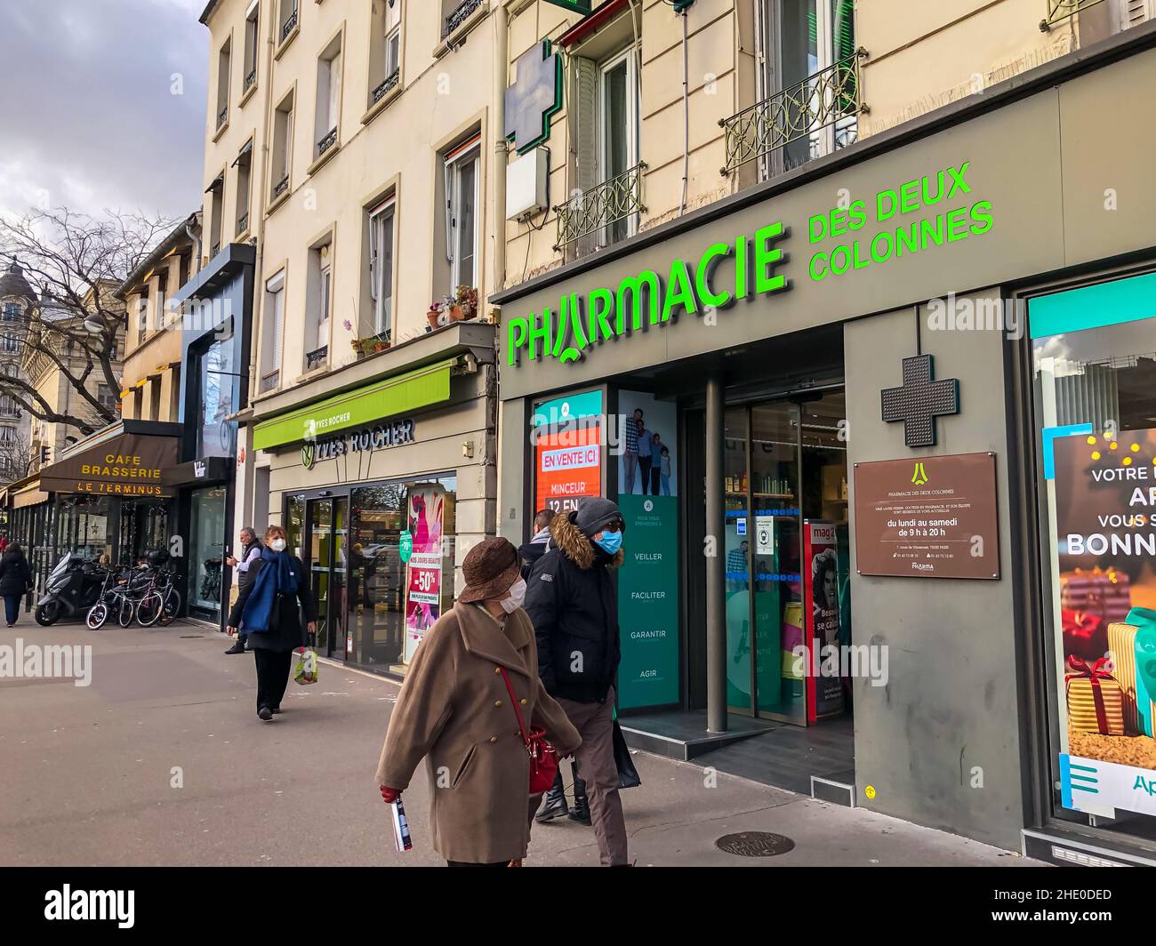 Paris, France, French Shops Fronts, Small Businesses, Pharmacy Street ...
