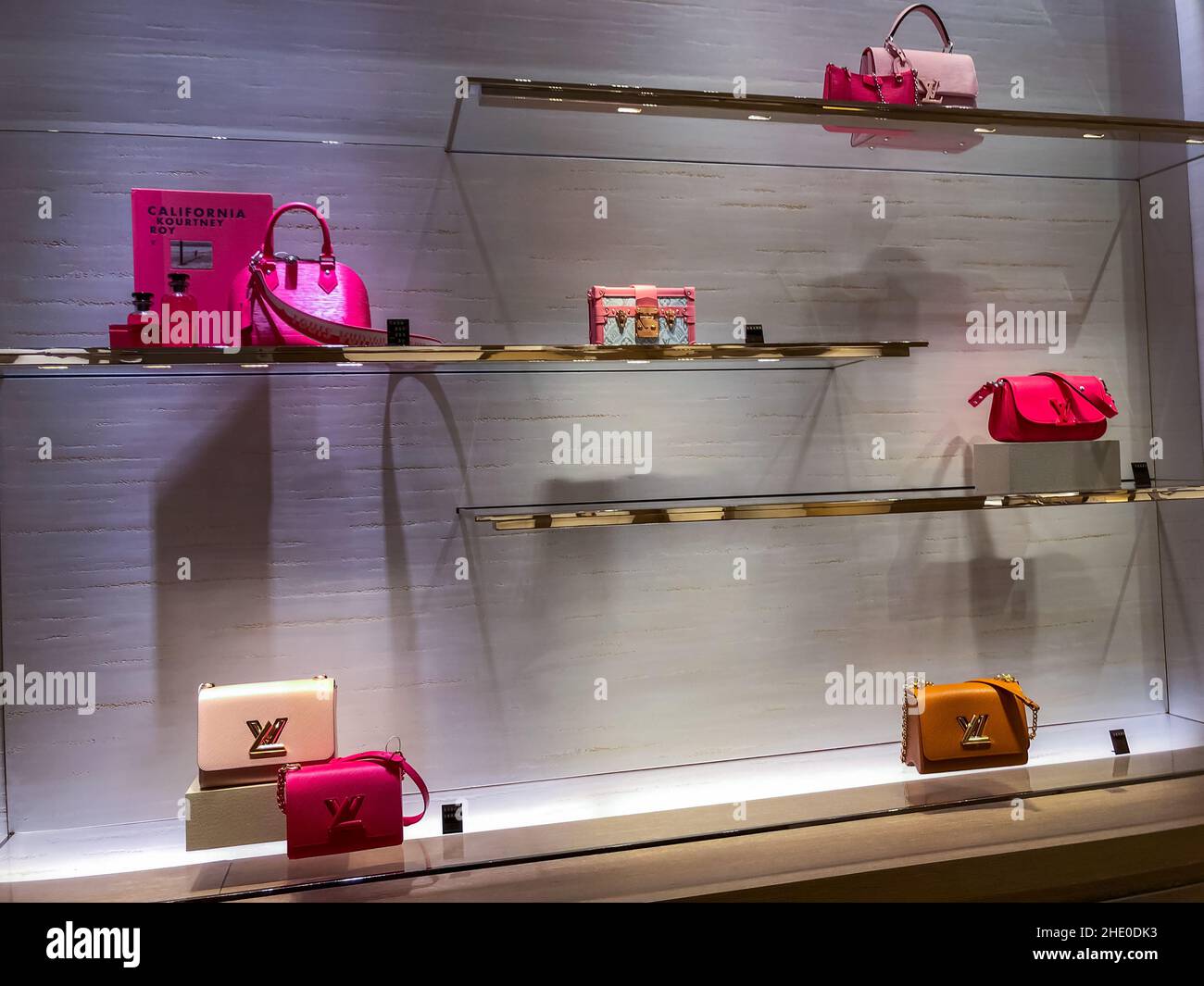 Paris, France, Close up View, Louis Vuitton, LVMH Bags on Display in ...