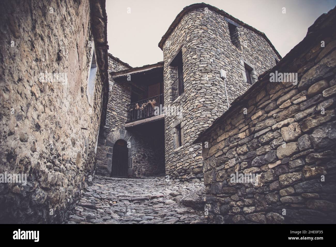 Old village of Montanana, Huesca Province, Aragon in Spain Stock Photo ...