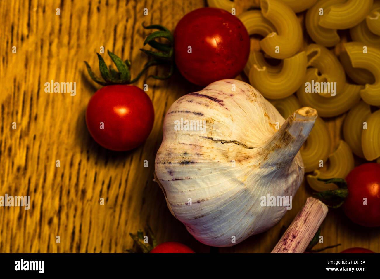 Italian food ingredients on wooden table. Cooking concept Stock Photo ...