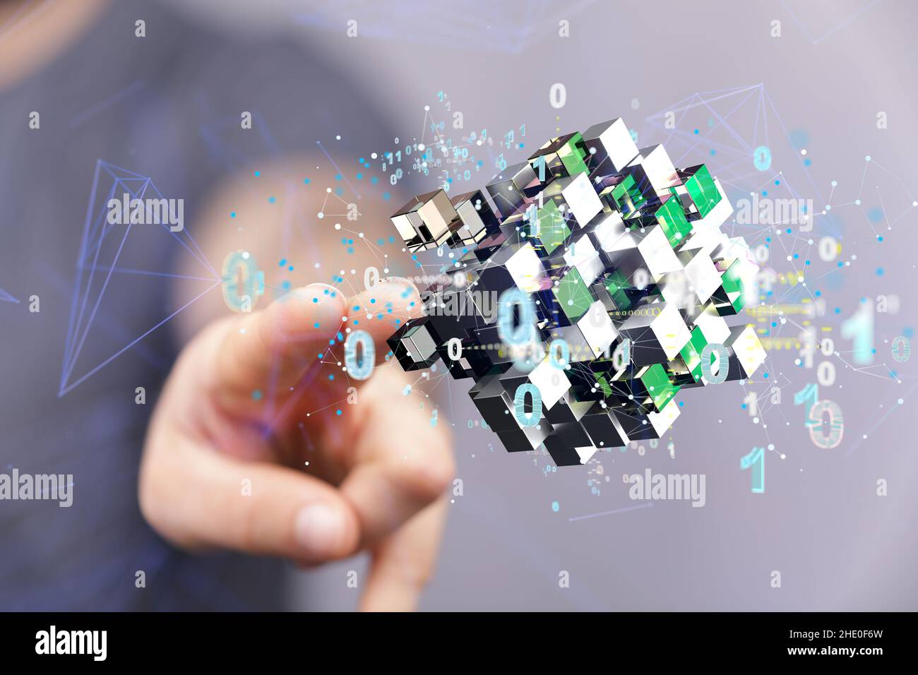 Big data cloud digital 3d Stock Photo - Alamy