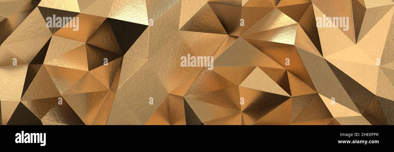 A digital render of a textured geometric gold background for wallpapers ...
