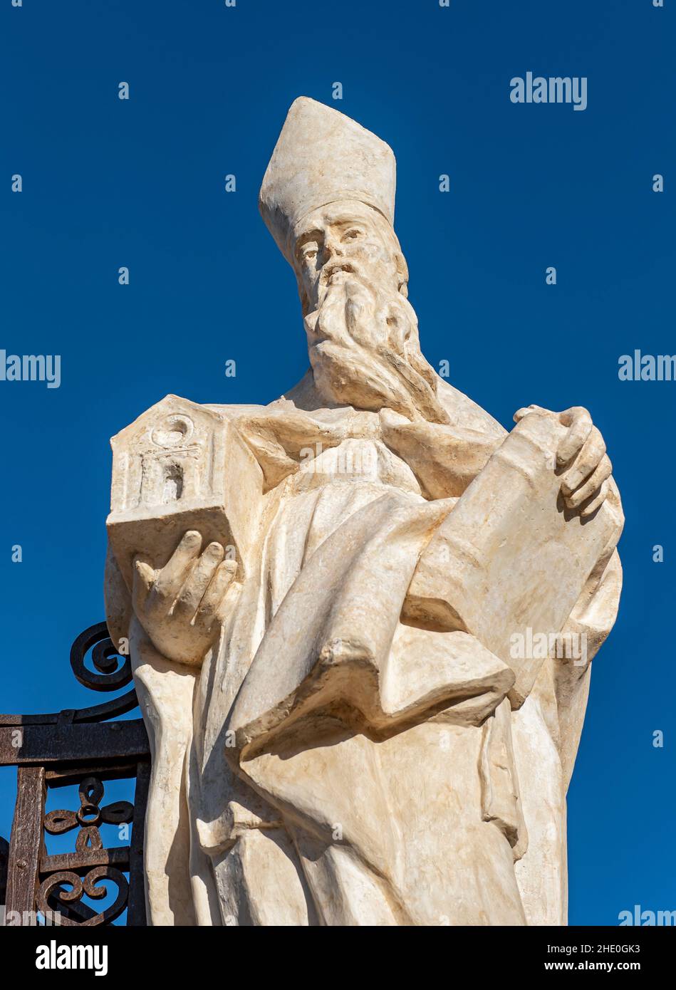Statue, Cefalù Cathedral, Cefalu, Sicily, Italy Stock Photo - Alamy