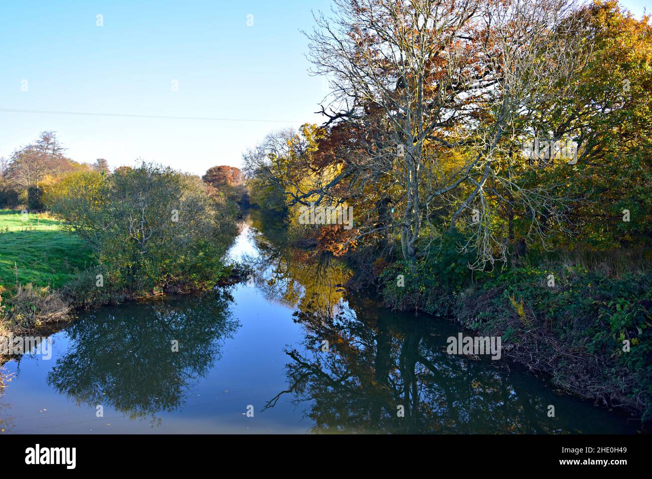 Late Autumn colours on the River Medway, near Leigh, Kent, England, UK ...