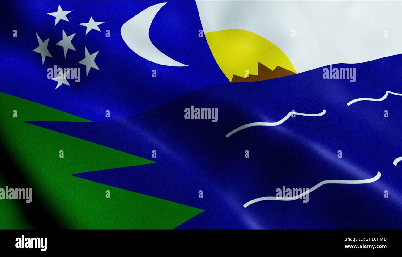 3D Illustration of waving Peru Province flag of Paita Stock Photo - Alamy