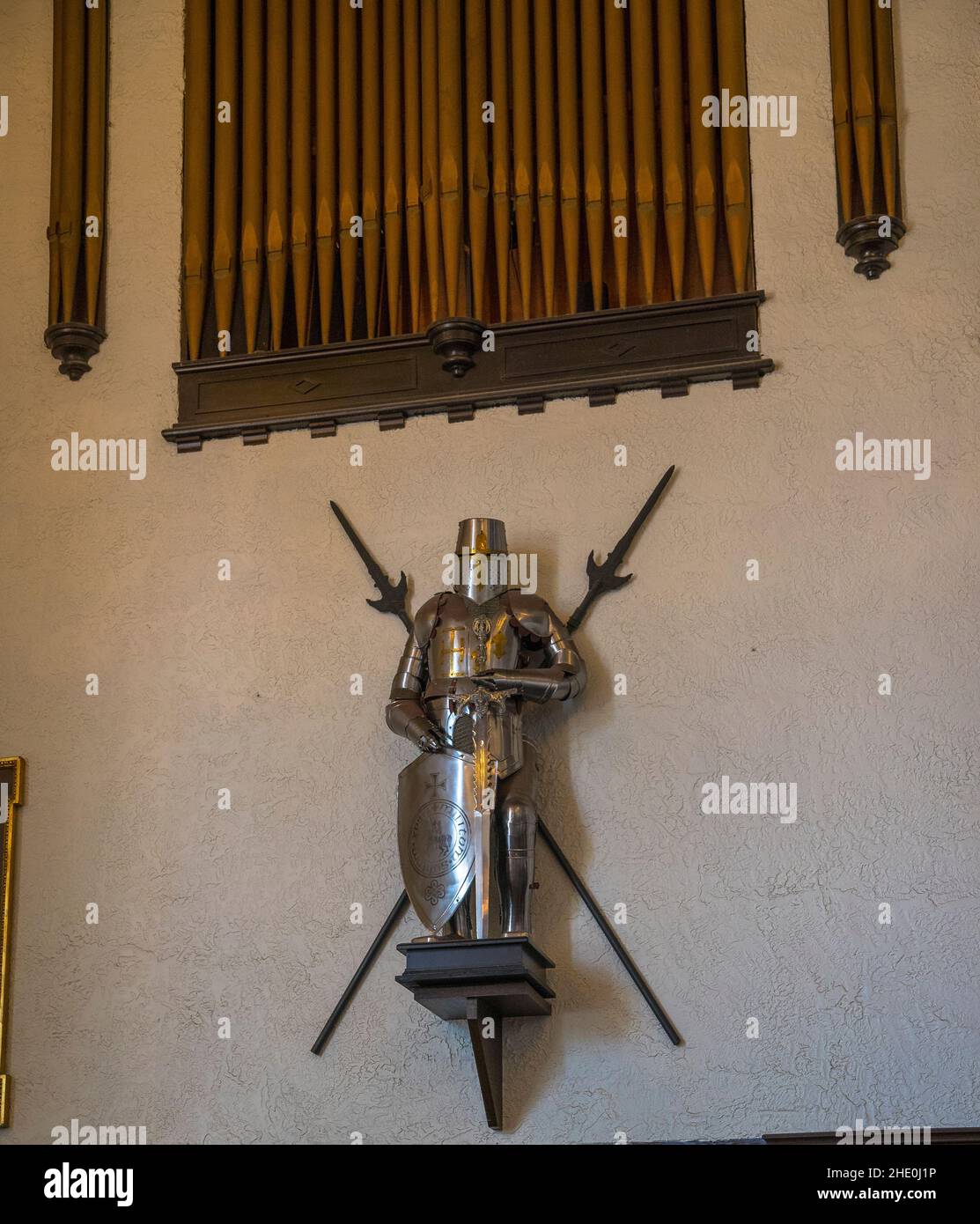 Beautiful shot of a small knight armor in Casa Loma, Toronto, Canada ...