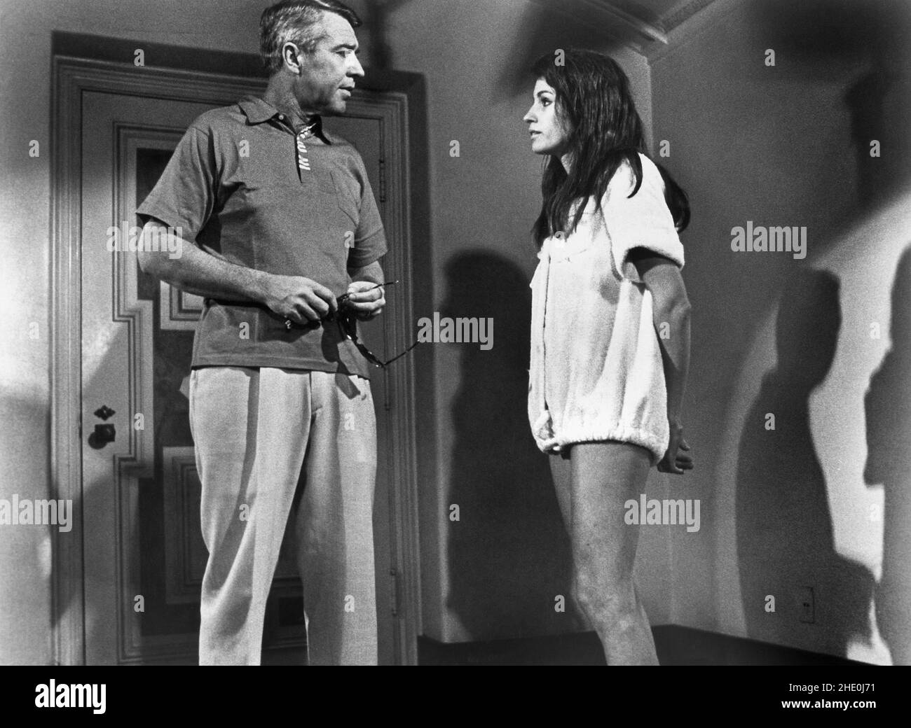 George Carey, Kathy Williams, on-set of the Film, "The Babysitter ...