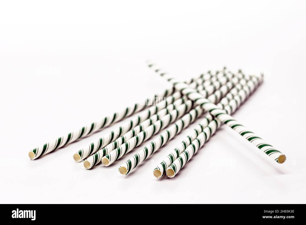 paper straw on isolated white background, ecological and disposable ...
