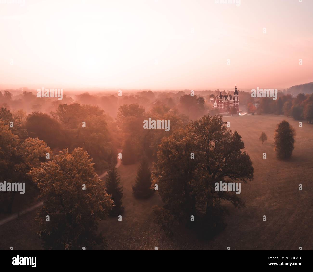 Aerial of muskau castle hi-res stock photography and images - Alamy