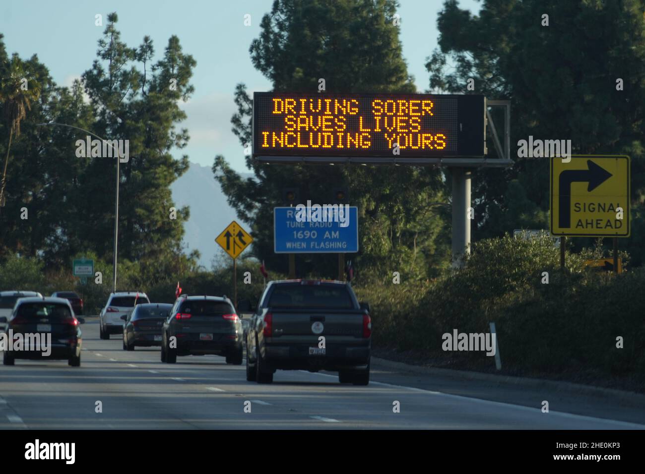 A Caltrans message board promoting drunk driving awareness with the ...