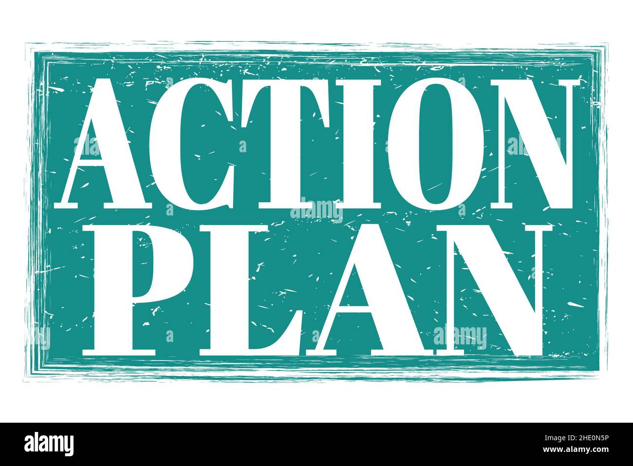 ACTION PLAN, words written on blue grungy stamp sign Stock Photo - Alamy
