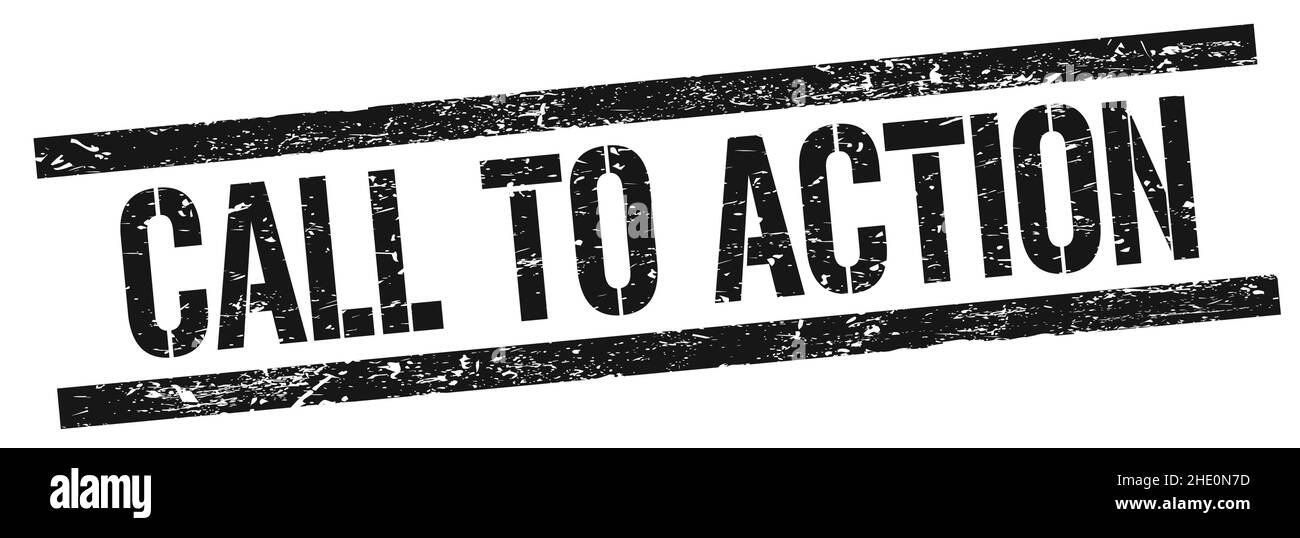 CALL TO ACTION text on black grungy rectangle stamp sign Stock Photo ...