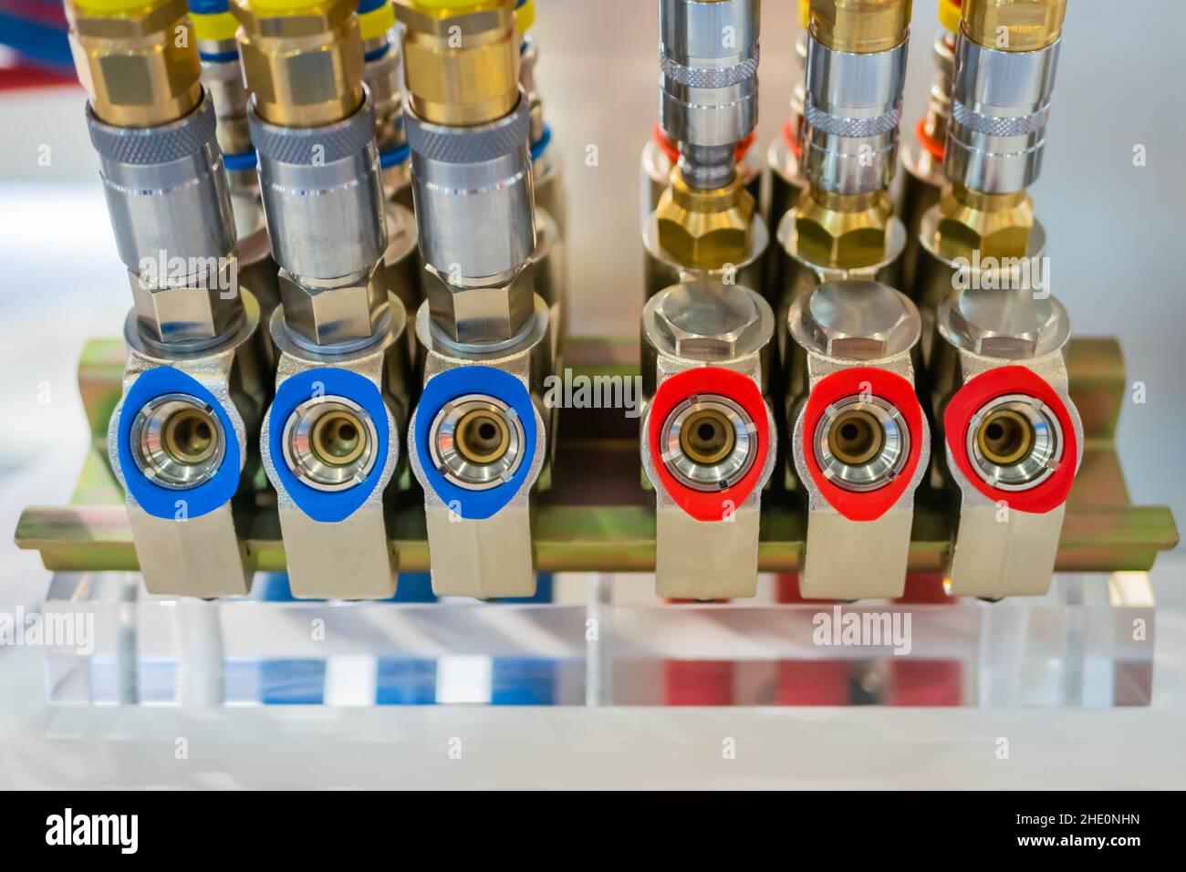 Hydraulic high pressure hoses and valves on control system of water ...