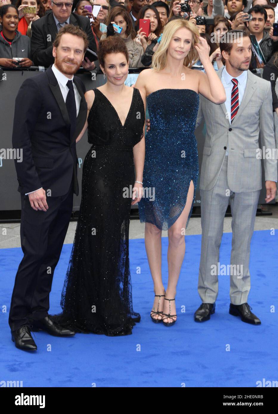London, UK. Michael Fassbender, Noomi Rapace, Charlize Theron and Logan ...