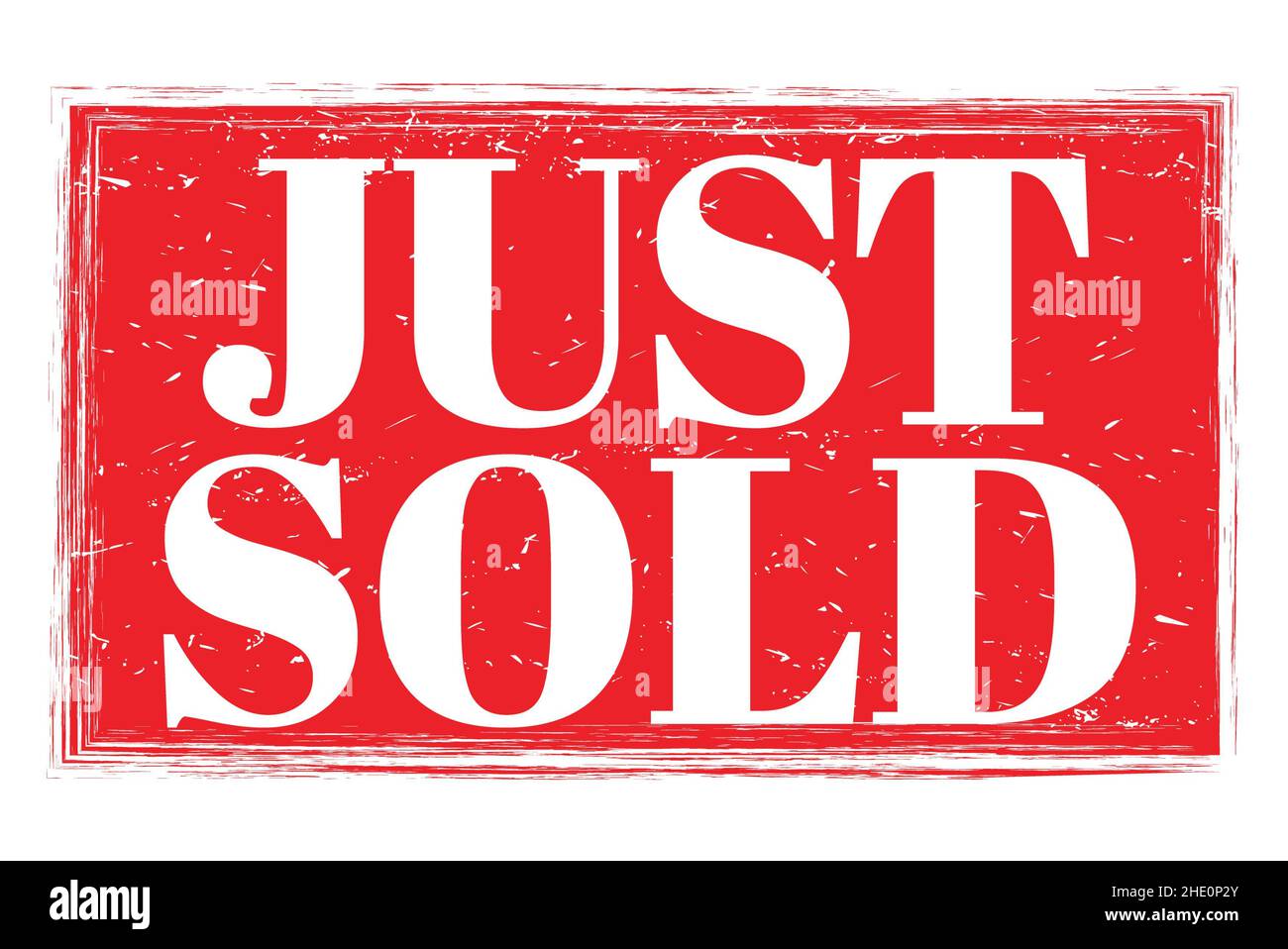 JUST SOLD, words written on red grungy stamp sign Stock Photo - Alamy