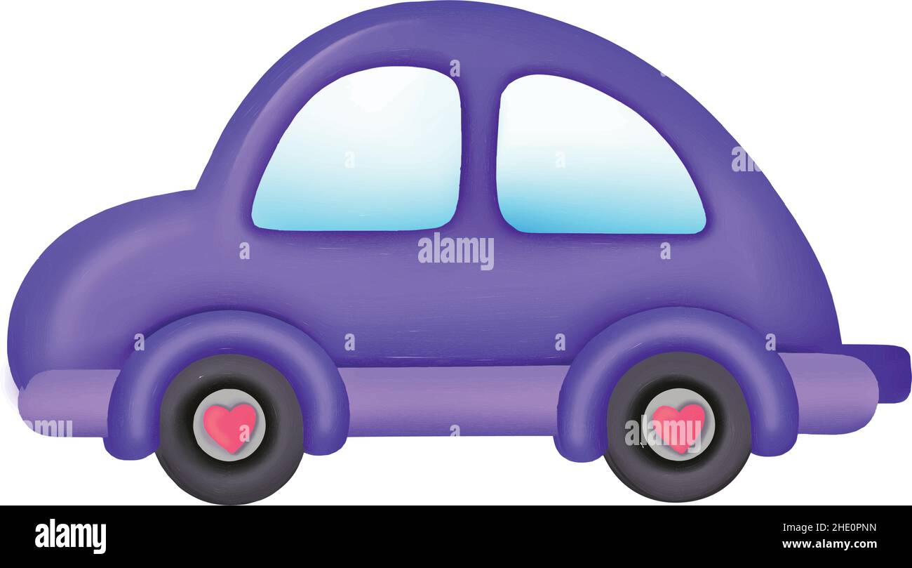 Purple car cartoon Cut Out Stock Images & Pictures - Alamy