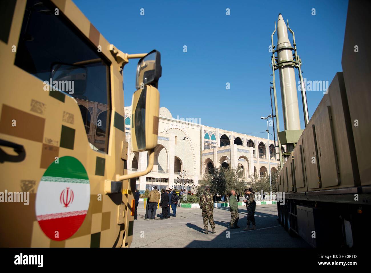 Qiam missile is displayed in a missile capabilities exhibition by the ...