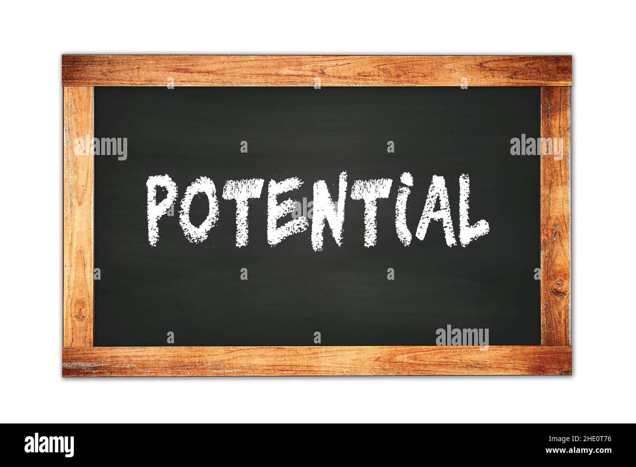 POTENTIAL text written on black wooden frame school blackboard Stock ...