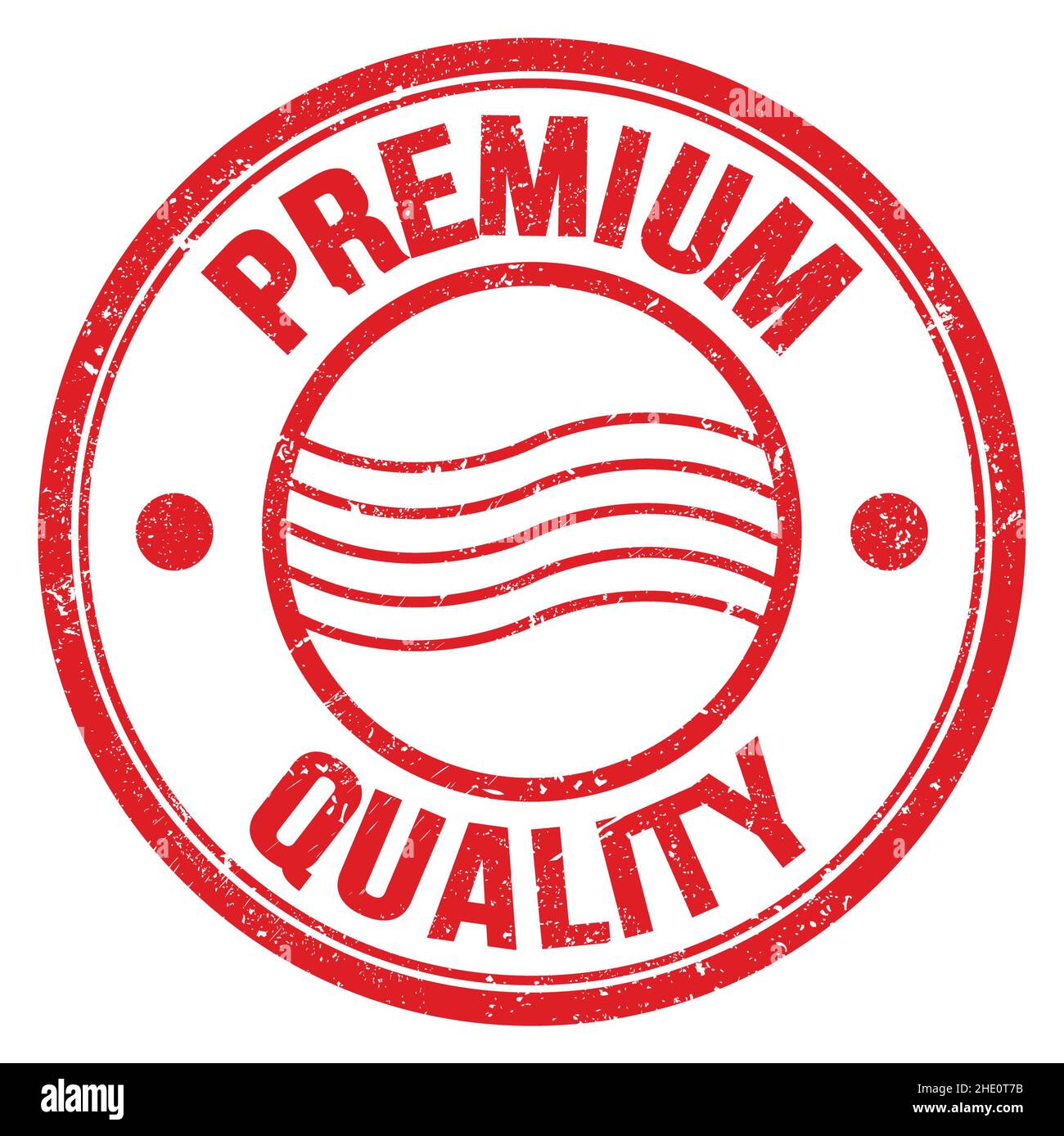 PREMIUM QUALITY text written on red round postal stamp sign Stock Photo ...