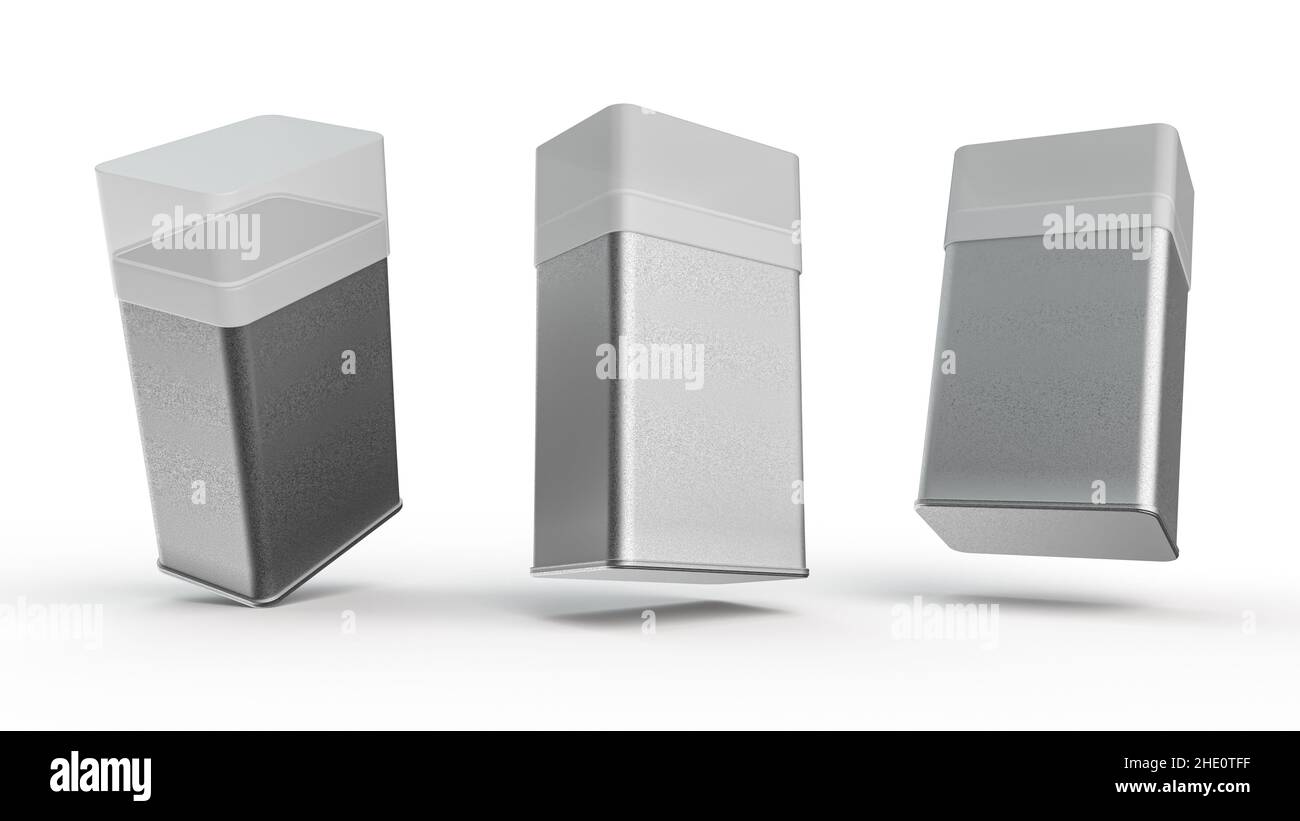 An illustration of metallic jars in rectangle shape on white background ...