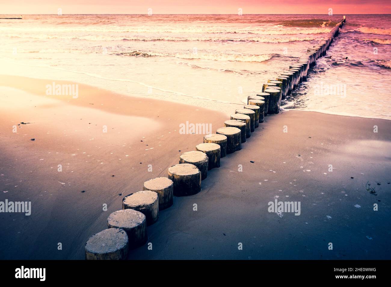 Groyne on a coast Stock Photo - Alamy