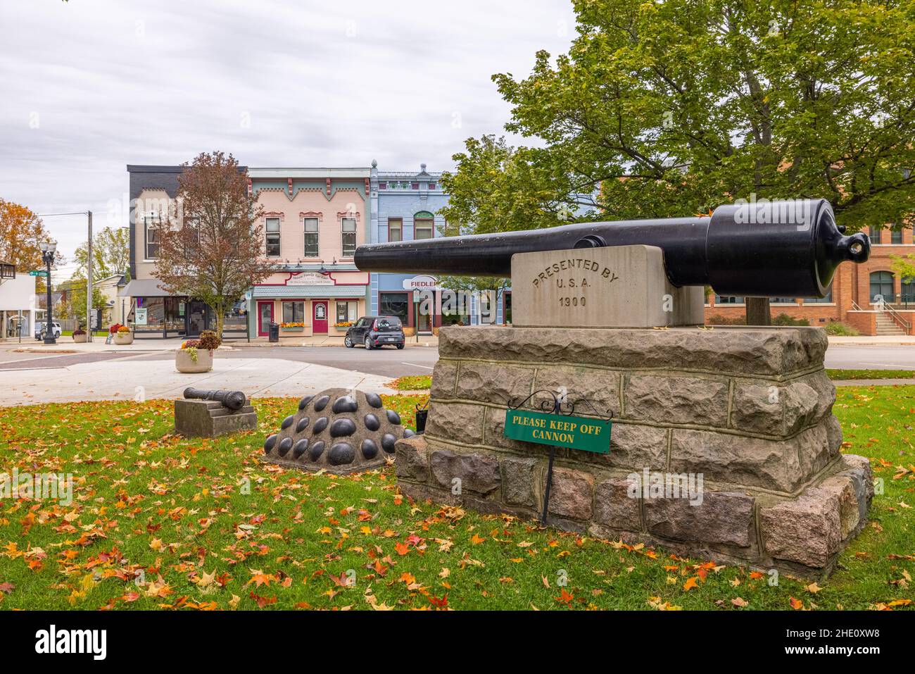 Mason, Michigan, USA - October 24, 2021: Old Canon as memorial at The ...