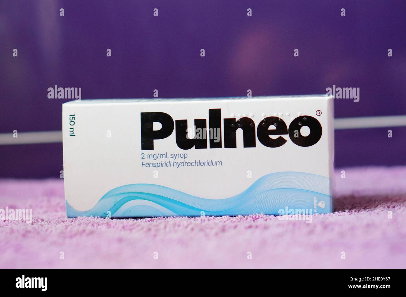 Polish Pulneo syrup against coughing in a box Stock Photo - Alamy