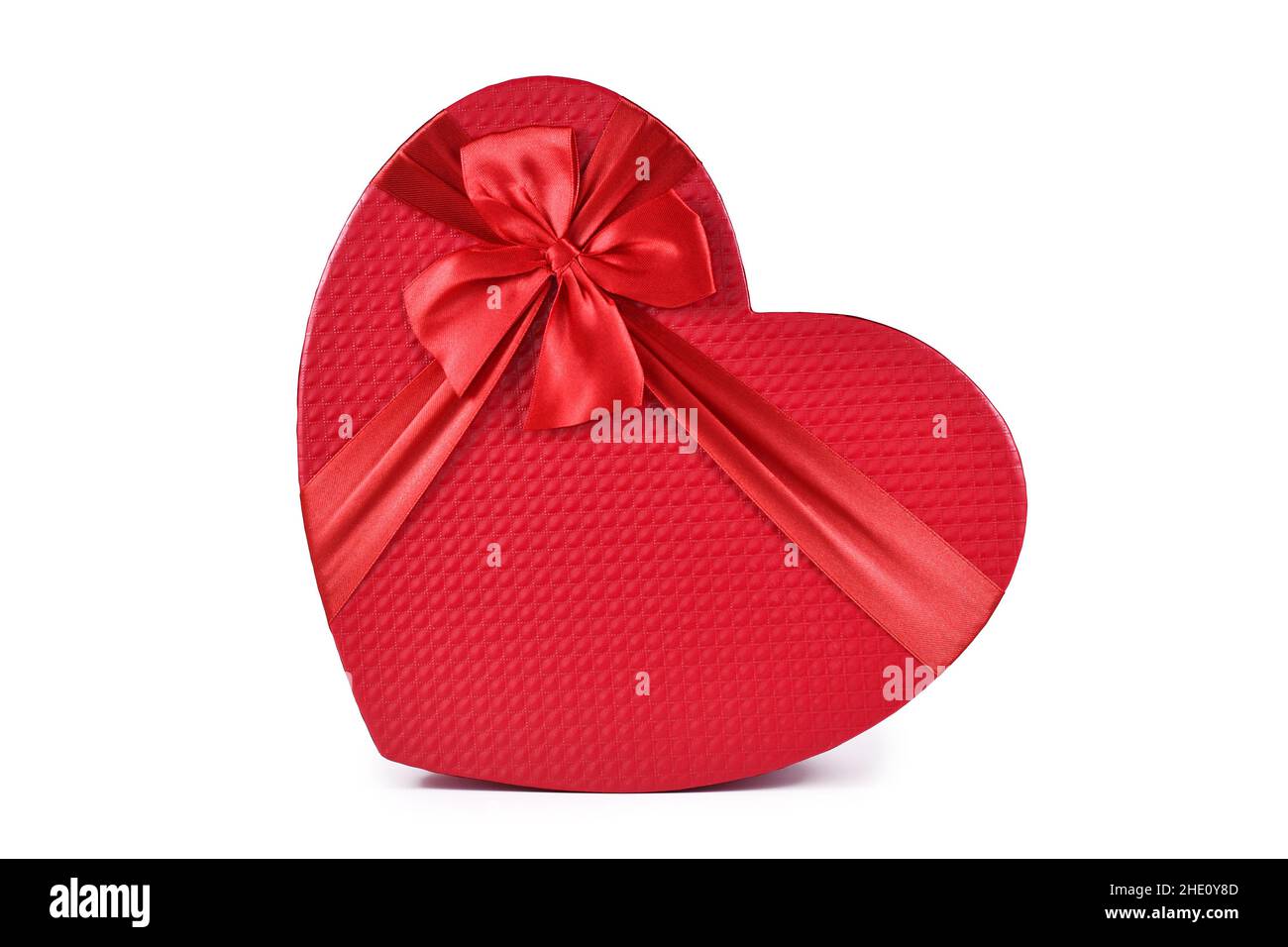 Red heart shaped Valentine's day gift box on white background Stock ...